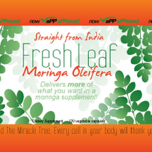 Create the next product label for Fresh Leaf Moringa Oleifera | Product ...