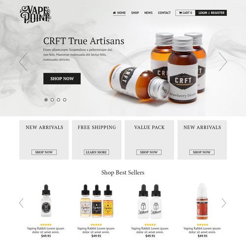 Vape Point Shop & Bar WEB design | Web page design contest