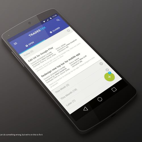 Create a visual overhaul of this mobile task screen | App design contest
