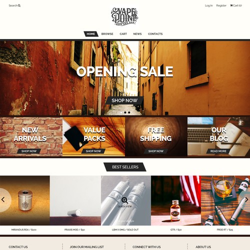 Vape Point Shop & Bar WEB design | Web page design contest