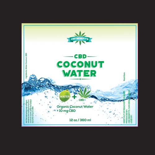 Coconut Water Label for Cannabis Company | Product label contest