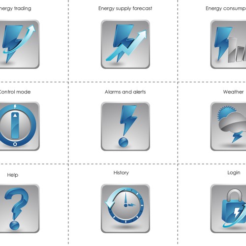 Group of buttons or icons for Energy Trading Software | Button or icon ...