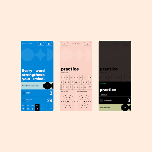 Designs | Need a bold typography-focused educational app design! | App ...