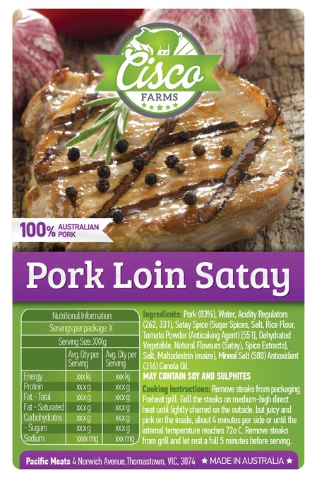 Create a label for marinated pork products | Other packaging or label ...