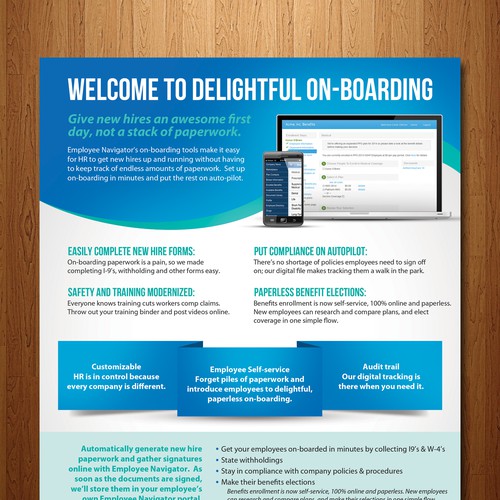 Design a captivating one-page product sheet for high growth SaaS start ...
