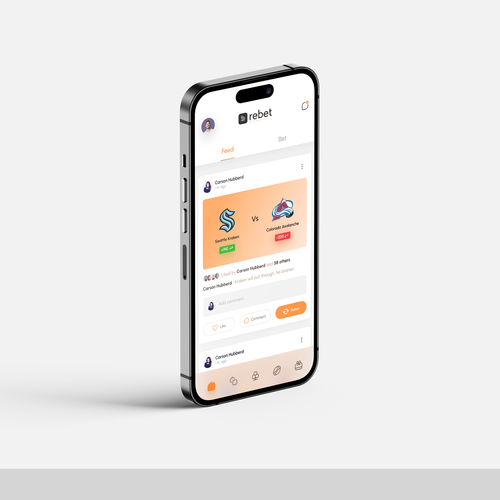 Designs | rebet: a social media betting platform | App design contest