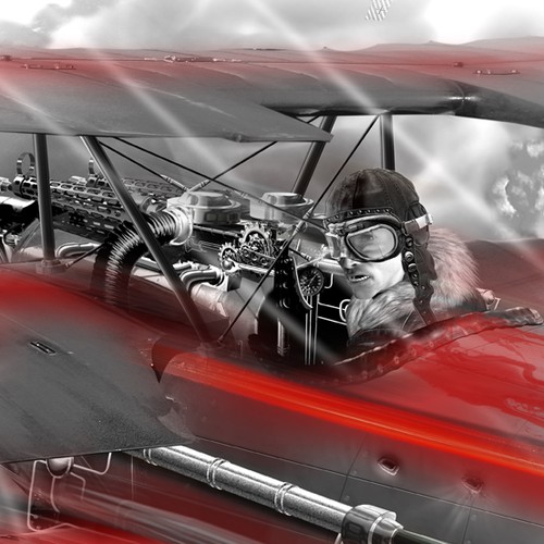 Badass Red Baron - WWI Fighter Pilot - Fighting Scene - Tattoo Design ...