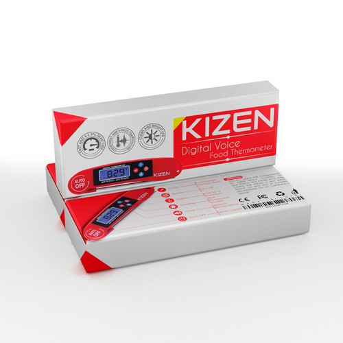 Creative Packaging Label Design for Talking Digital Thermometer ...