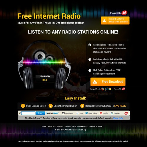 Free Online Radio Landing Page | Landing page design contest