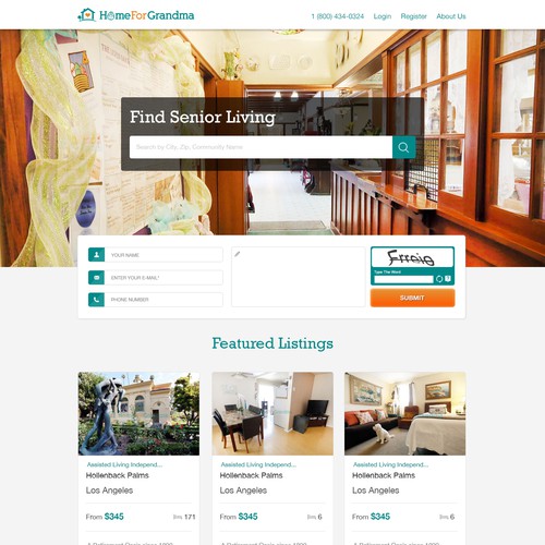 Create a Listing Page for our Listing Website | Web page design contest
