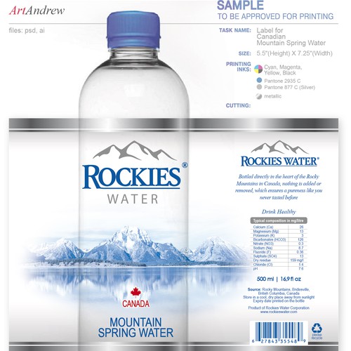 Designs | label for new Canadian Mountain Spring Water | Product label ...