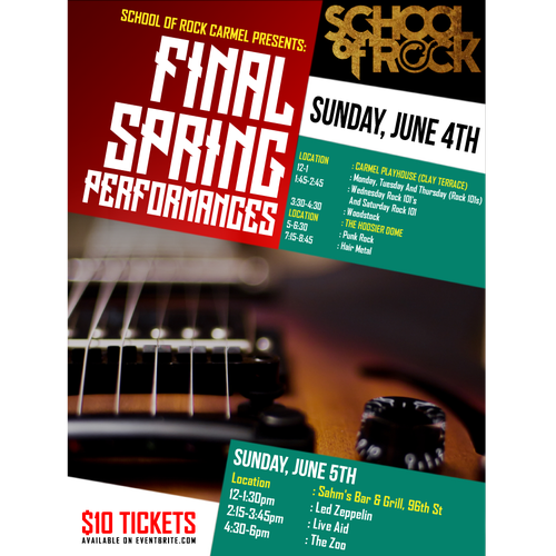 School of Rock Spring Concert Poster | Poster contest