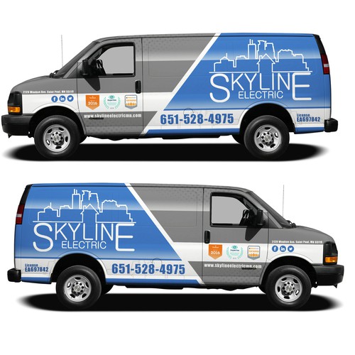 Create a cool simple eye catching fleet of vehicles for an electrical ...