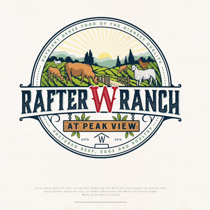 A unique logo that will grab peoples attention for Rafter W Ranch ...