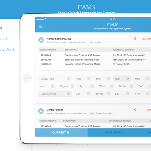 UI/UX Design Revamp of Mobile Work Management System | App design contest