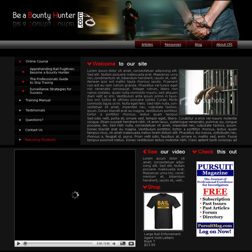"Become a Bounty Hunter" Website Needs Complete Redesign | Web page ...