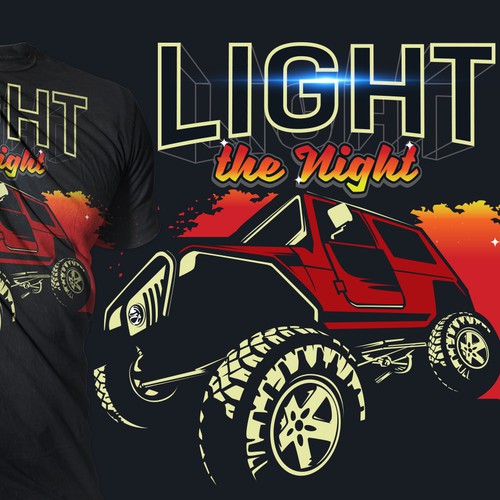 "Light the Night" 4x4 Jeep like Trail Riding Event Shirt | T-shirt contest