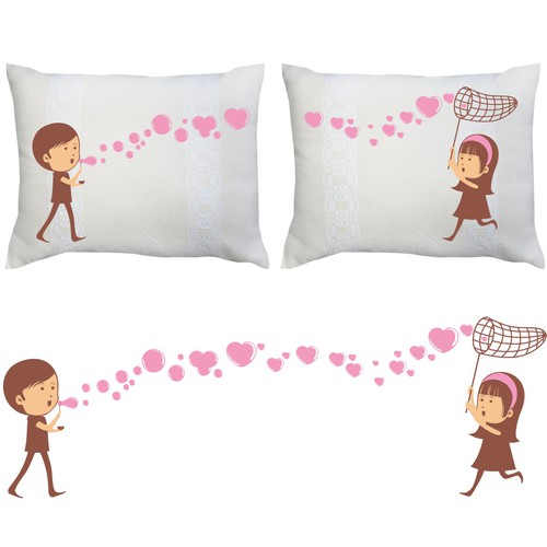 Create Cute and Romantic Pillowcases Designs for Couples (possible long ...