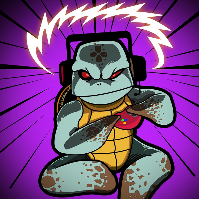 Character Art - Sea Turtle Gamer wearing Headphones | Illustration or ...