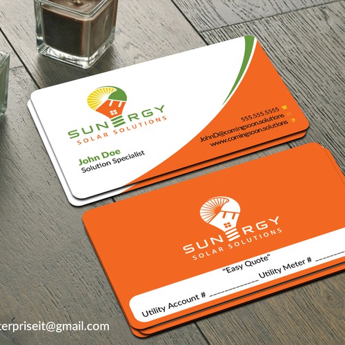 Create a Professional and Eye Catching Business Card for a New Solar ...