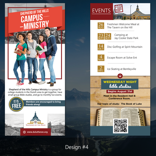 Two Page Flyer for Church Campus Ministry Group | Postcard, flyer or ...