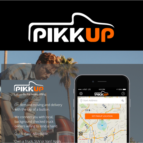 Create a simple but bold pickup truck design for Pikkup | Logo design ...