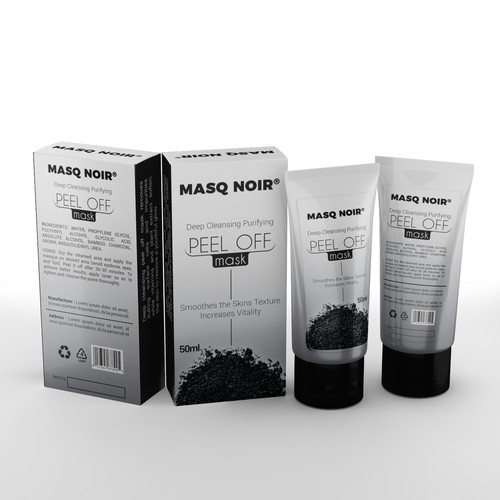 Black mask (cosmetic) Label and package design | Product packaging contest