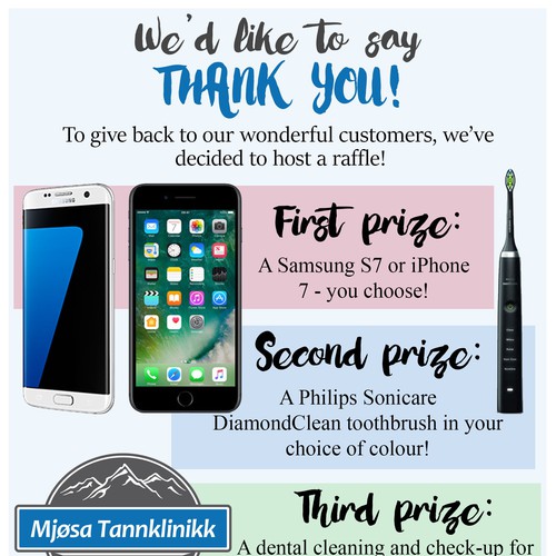 One year anniversary raffle draw advert | Social media page contest