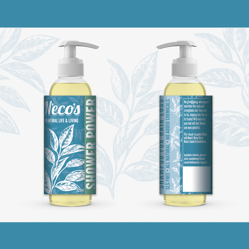 Natural Chemical Free Shampoo Bottle Label Design | Product label contest