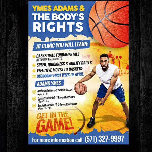 Create a Basketball Clinic Flyer for community center | Postcard, flyer ...