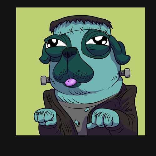 Designs | A cartoon pug character - nft project | Character or mascot ...