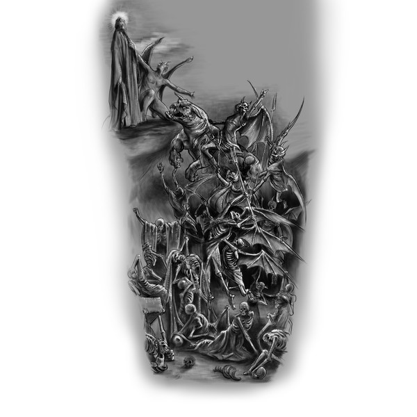 Black & white realism tattoo of two harleys riding into sunset | Tattoo ...