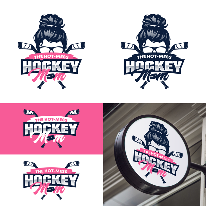 Create a cool logo, looking for a messy bun with The Hot Mess Hockey ...
