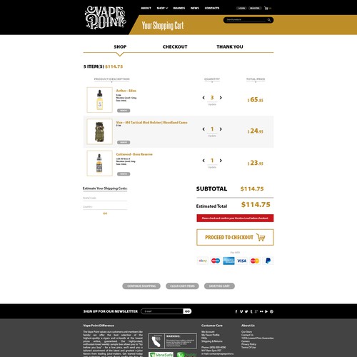 Vape Point Shop & Bar WEB design | Web page design contest