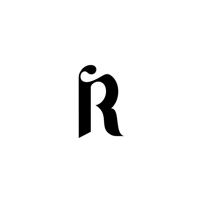 Design an artistic logo with just the letter 'R' (women's fashion brand ...
