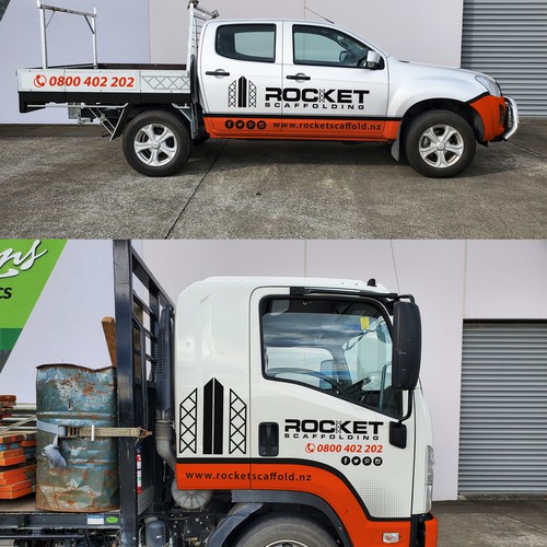 ROCKET SCAFFOLDING - eye catching vehicle wrap | Car, truck or van wrap ...