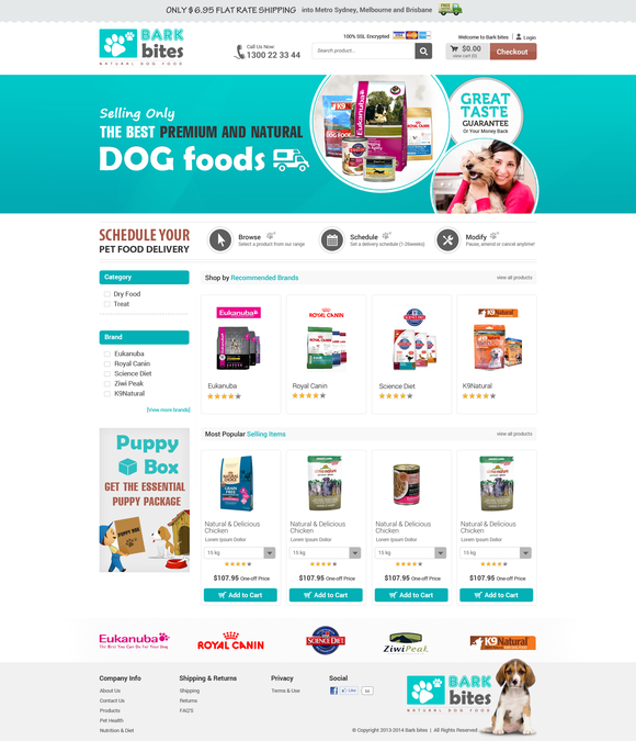 Premium and Natural Dog Food eCommerce Site - Make your Mark | Web page ...