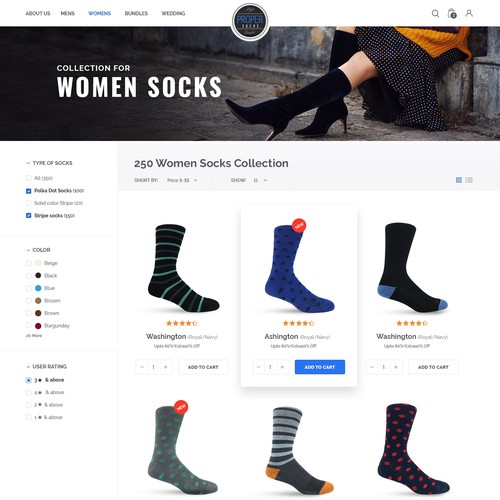 Custom Sock Interactive Website Redesign | Web page design contest