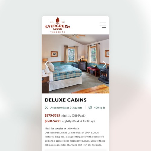Designs | Yosemite Hotel/Lodge Website Design | Web page design contest