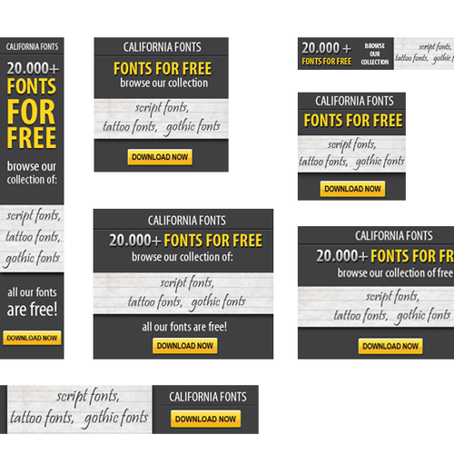 California Fonts needs Banner ads | Banner ad contest