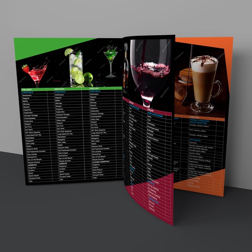 Cool Menu for a bar of a Hotel in a seaside in Italy | Menu contest