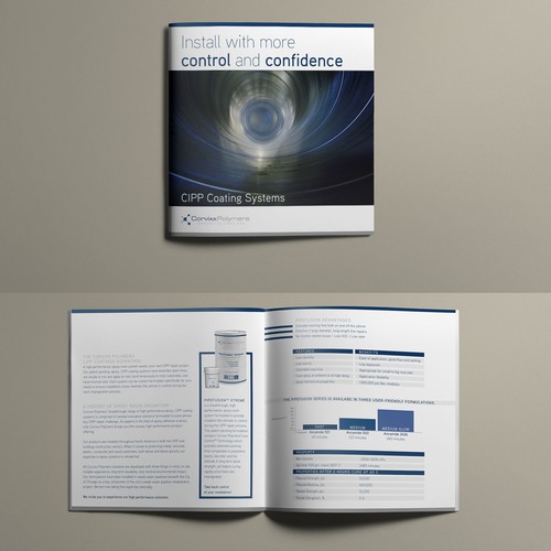 Design a 4 page product line brochure for our specialty chemical ...