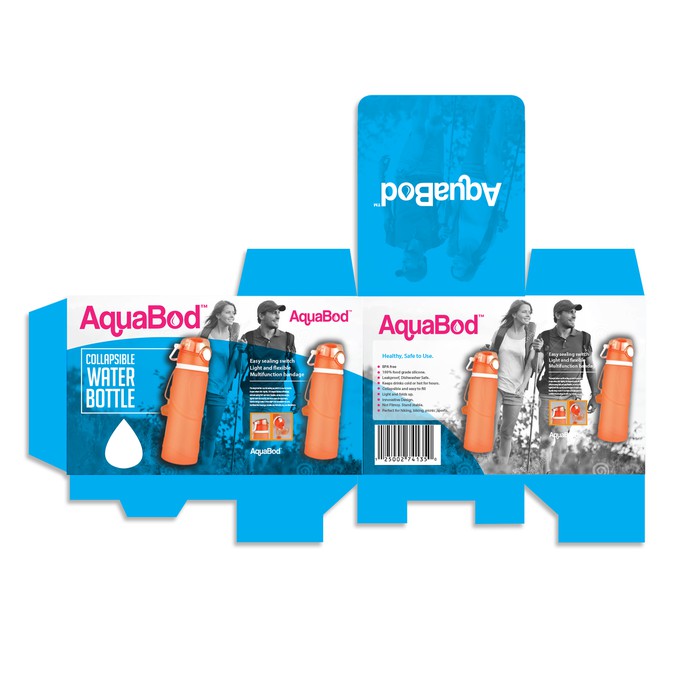 Box Packaging Design for Collapsible Water Bottle | Product packaging ...