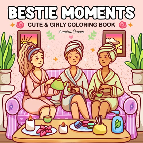 Designs | Super Cute Cover for Square Coloring Book | Book cover contest