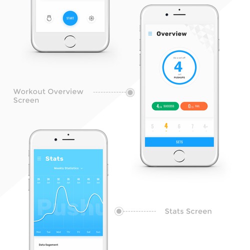 Create a simple, beautiful UI for a Push-Up fitness app | App design ...