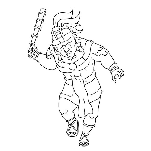 mayan bad ass character cartoon dude | キャラクター・マスコットコンペ