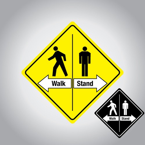"Stand Right, Walk Left" Escalator Campaign Icon - MAKE IT FUNNY ...