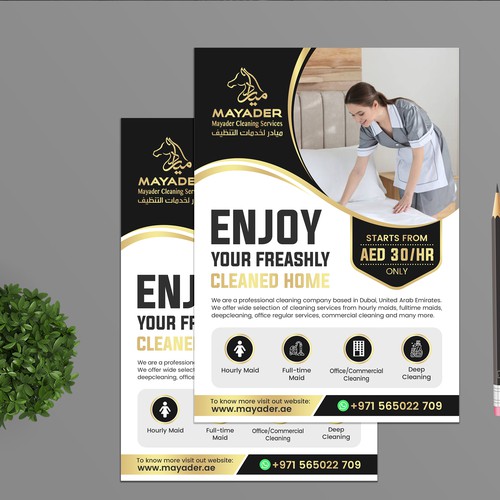 Designs | Flyer for Mayader Cleaning Services | Postcard, flyer or ...