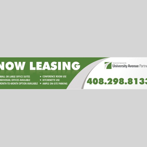 Create sleek leasing sign for modern office building. | Signage contest
