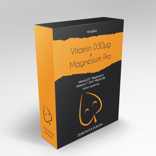 Kick ass design for Vitamin D and Magnesium package. | Product ...